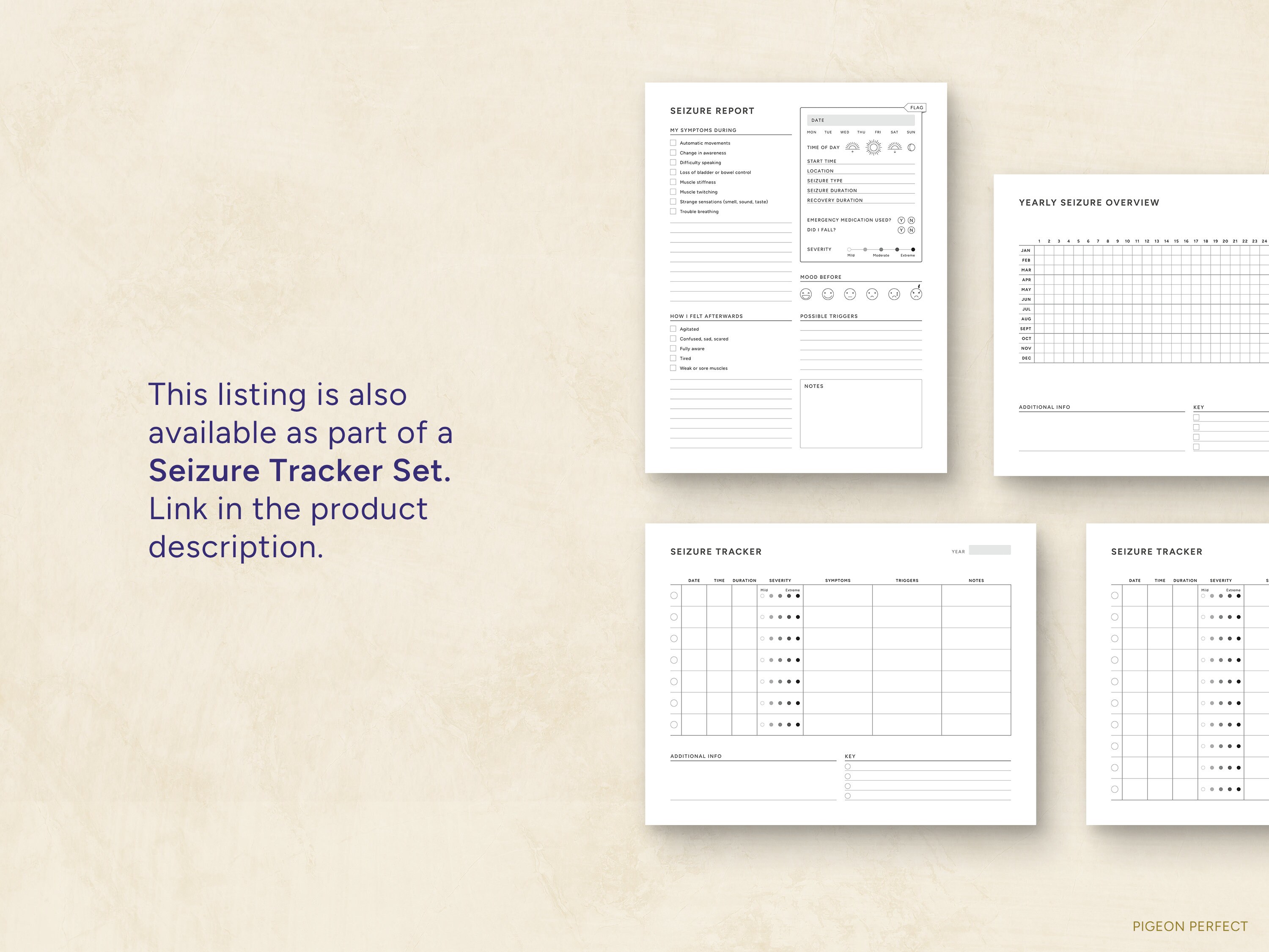 Printable Monthly Seizure Tracker, Seizure Diary, Symptom Tracker ...