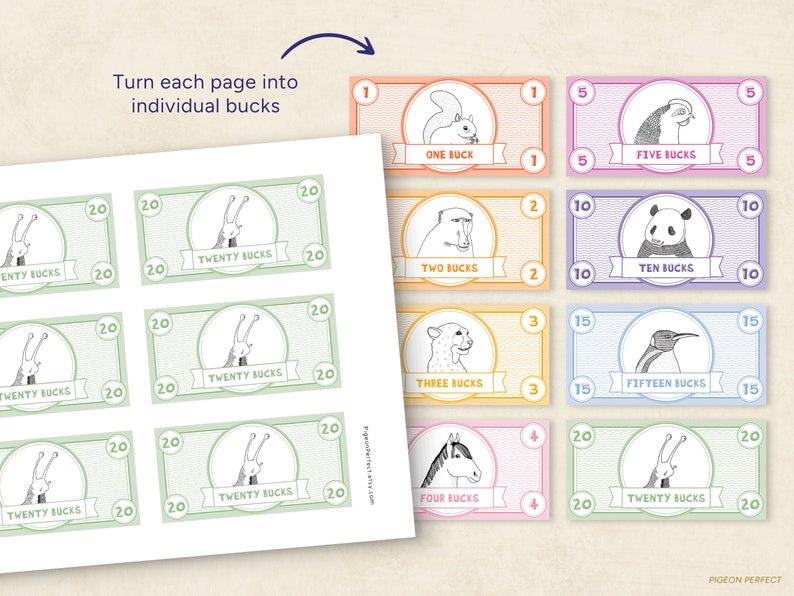 Editable Kids Reward Bucks, Printable Play Money, Mom Bucks, Reward ...
