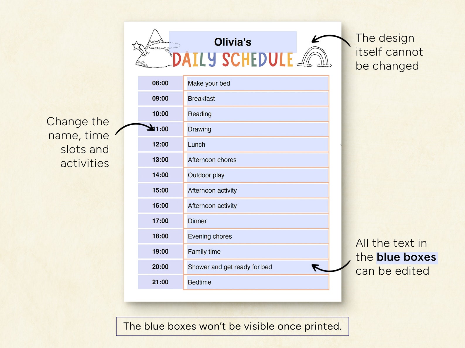 Kids Daily Schedule, Daily Routine, Kids Summer Schedule, Daily Routine ...
