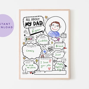 All About My Dad Printable, Superhero Father's Day Questionnaire ...