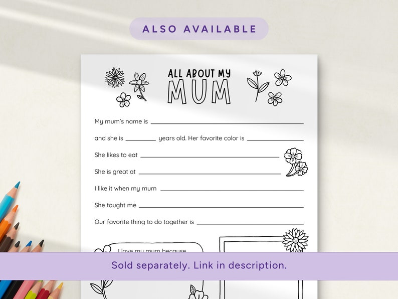 All About My Mum Printable, Mother's Day Questionnaire, All About My ...