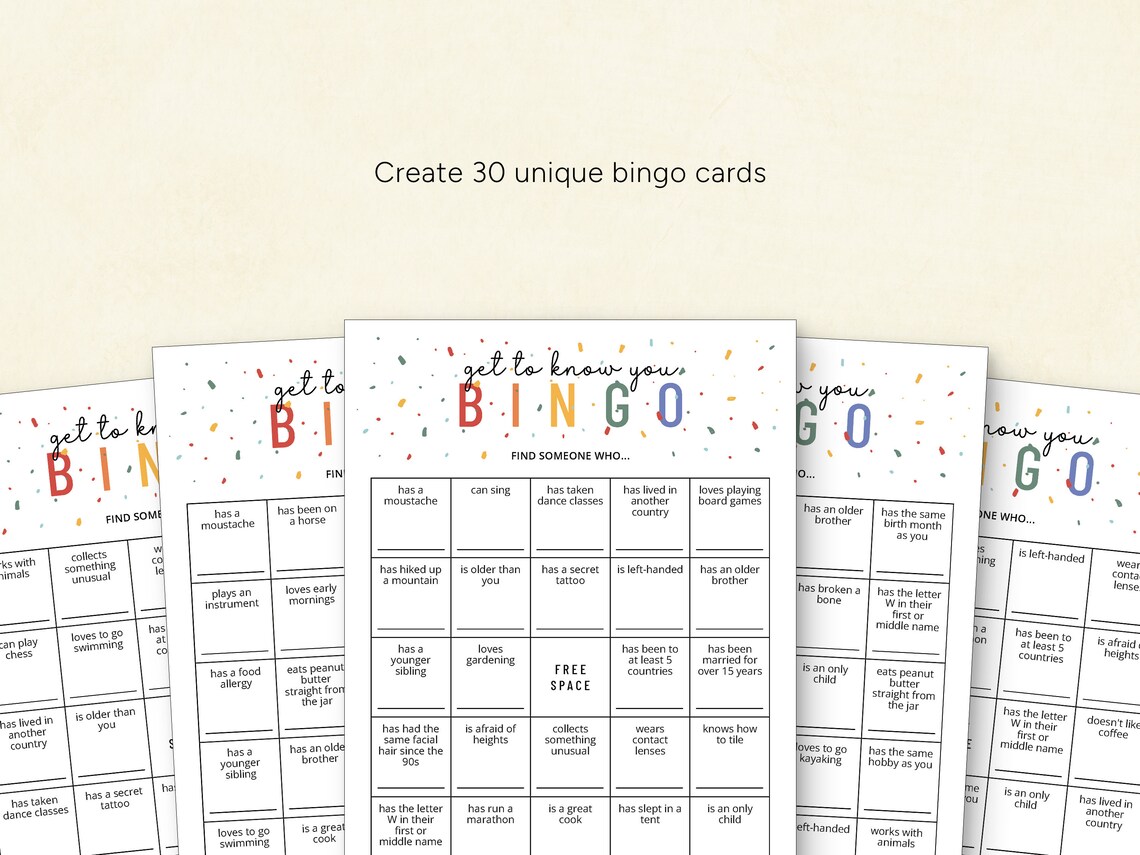 Editable Get to Know You Bingo, Find the Guest Bingo, Coworker Bingo ...