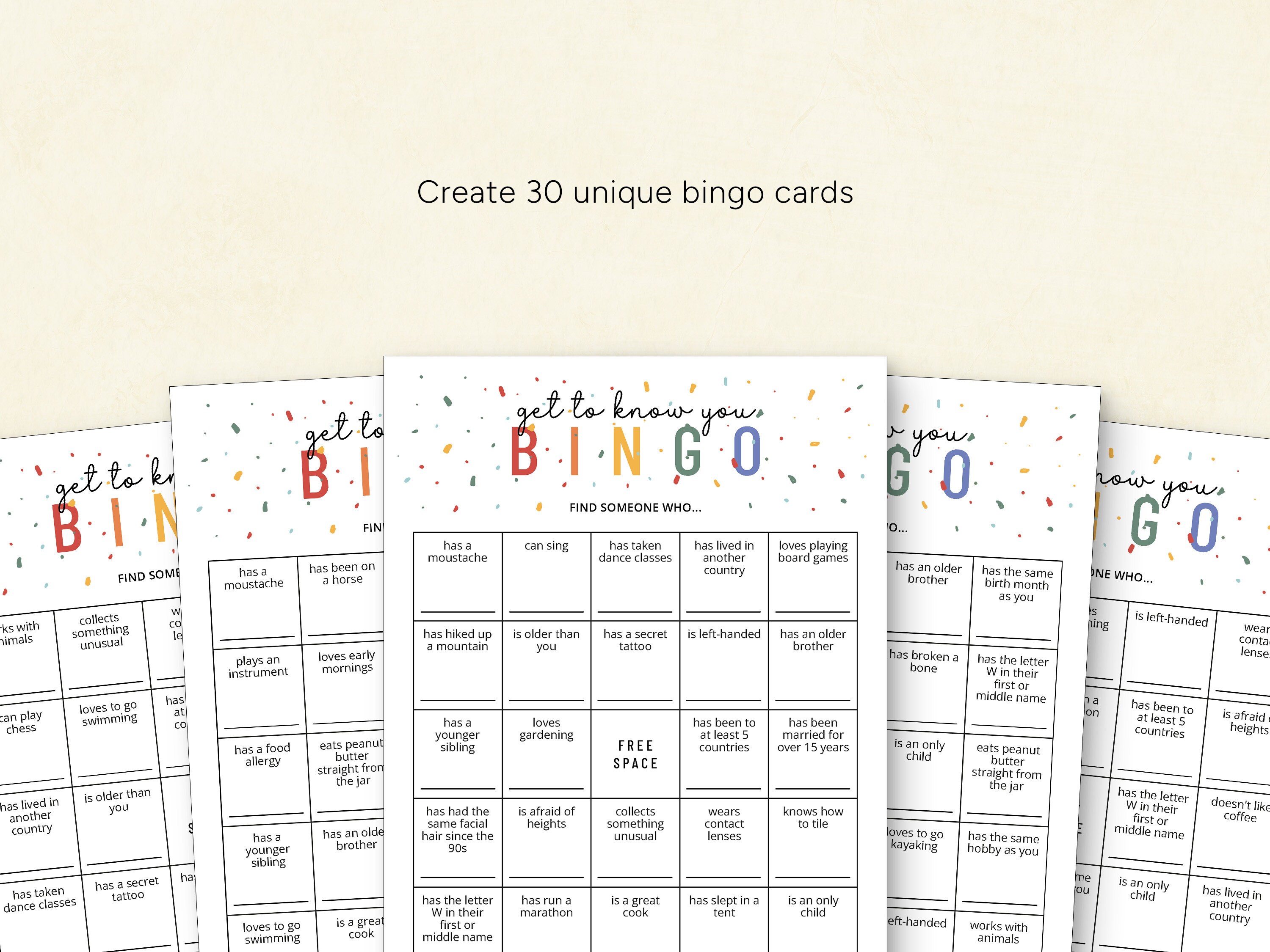 Editable Get to Know You Bingo, Find the Guest Bingo, Coworker Bingo ...