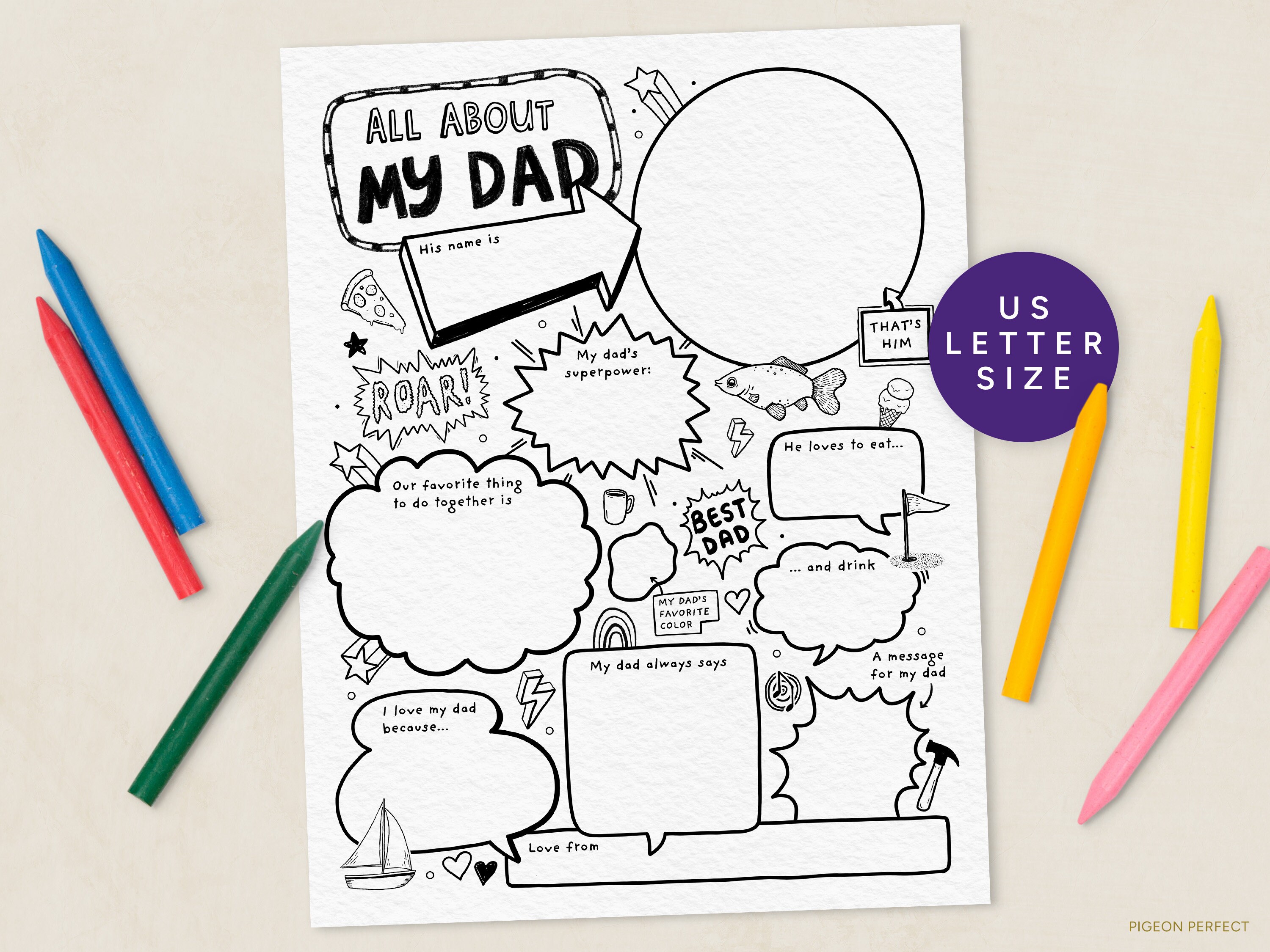 All About My Dad Printable, Superhero Father's Day Questionnaire ...