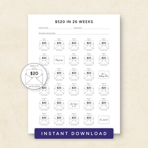 26-week Savings Challenge Printable, Bi-weekly Savings Challenge ...