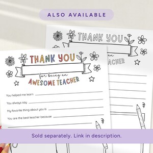 Teacher Appreciation Gift, All About My Teacher Printable, Teacher ...