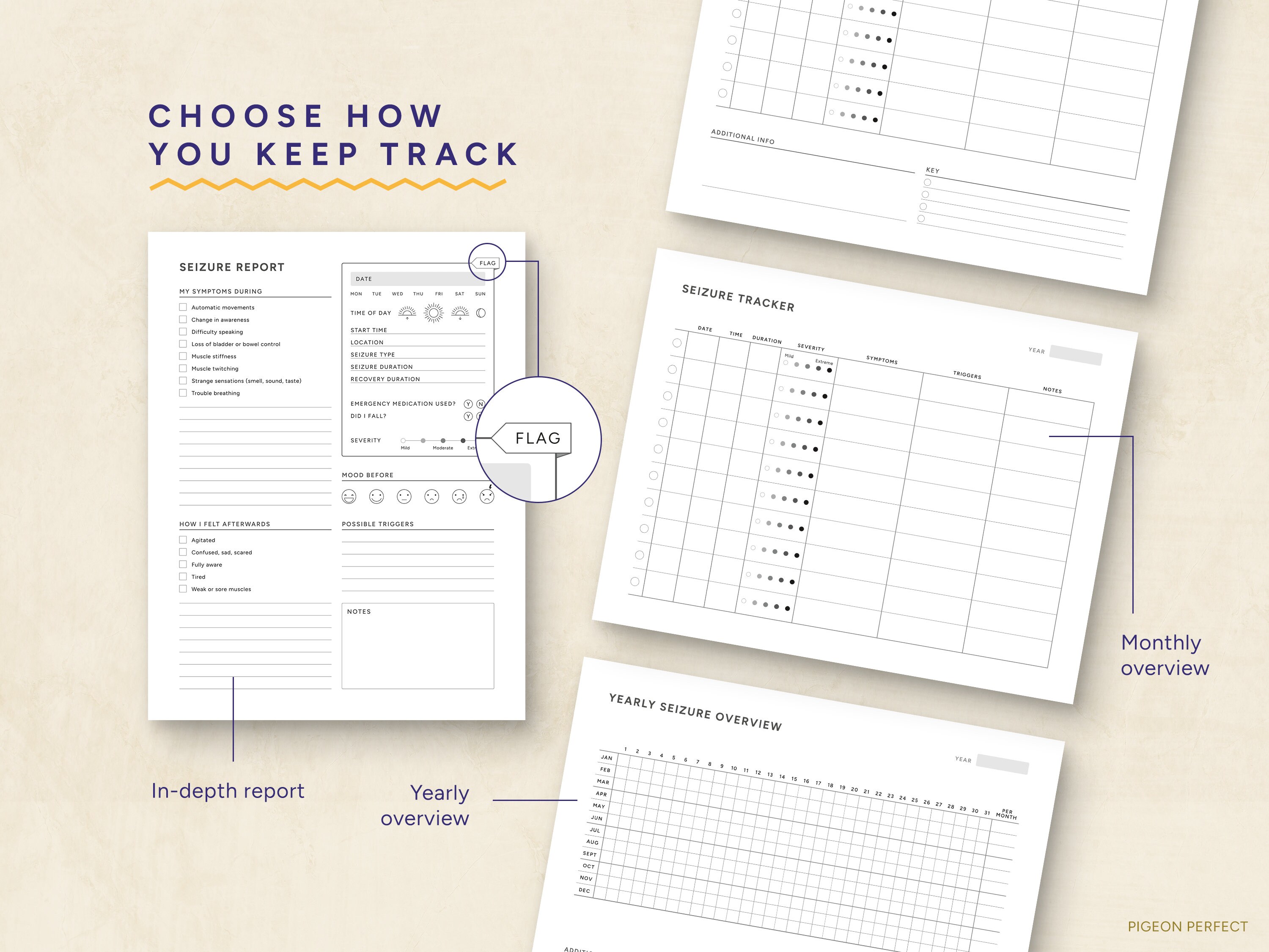 Printable Seizure Tracker Set, Symptom Tracker, Medical Planner ...