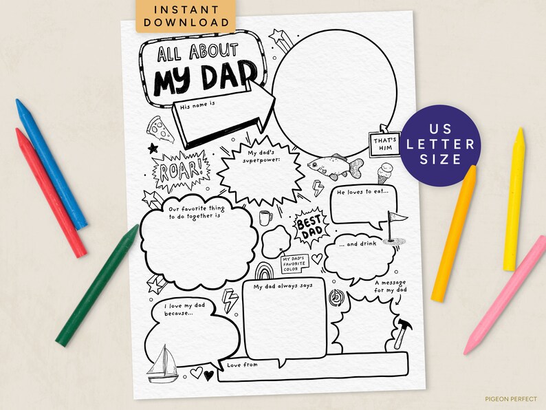 All About My Dad Printable, Superhero Father's Day Questionnaire ...