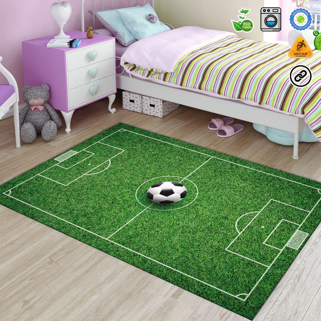 Green Soccer Field Football Field Sport Rug Personalizable - Etsy