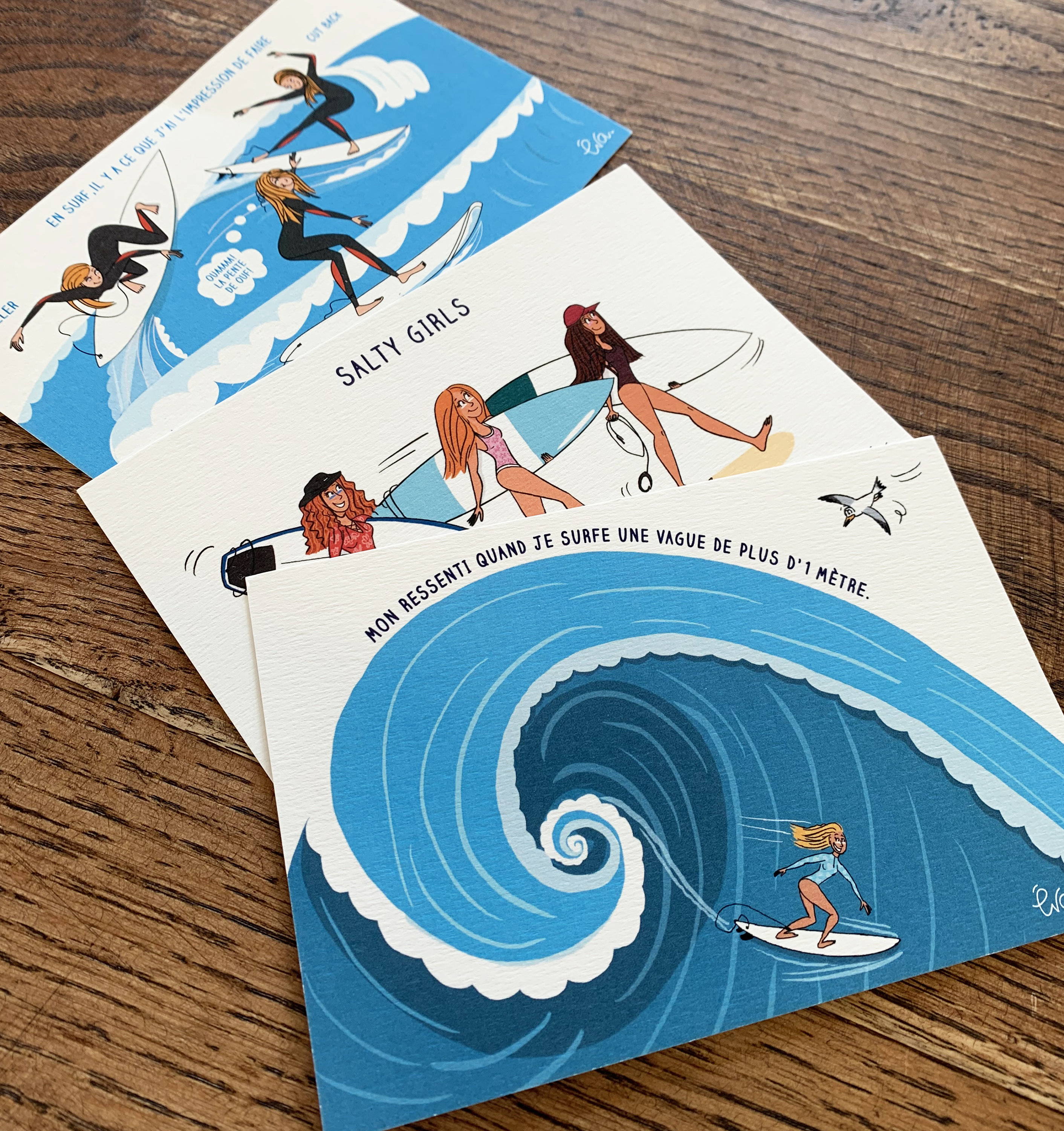 Set of 3 Surfer Postcards With Envelopes / Pack of 3 Surf Postcards - Etsy