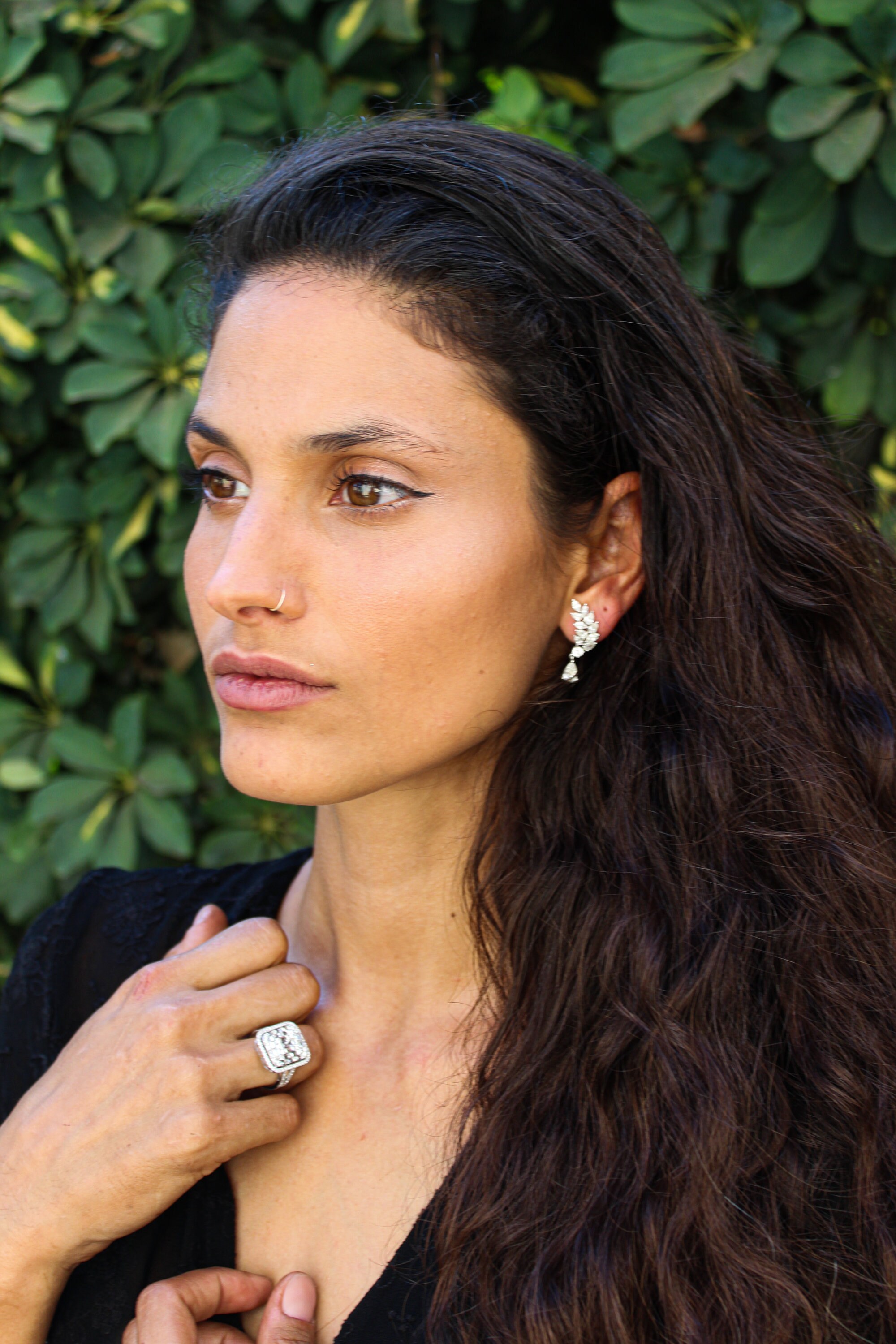 3.80 Carat Mixed Shaped Prong Setting Diamond Leaf Style Drop Earrings ...