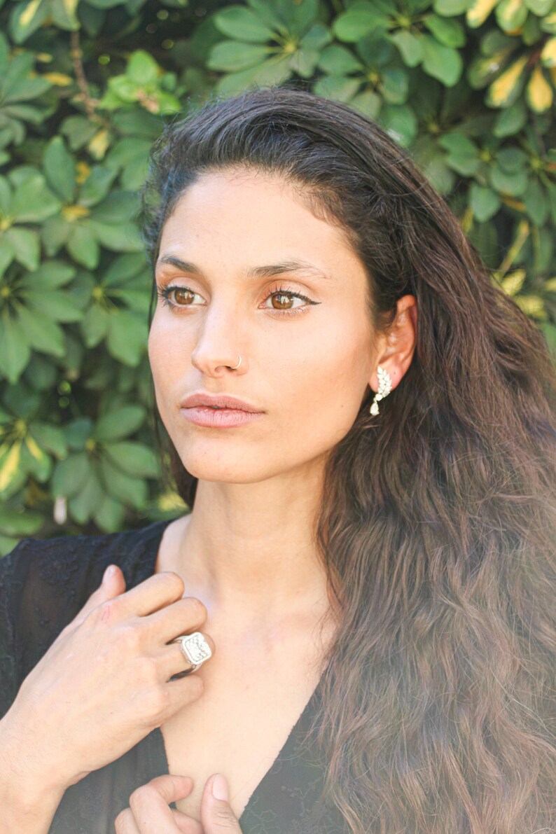 3.80 Carat Mixed Shaped Prong Setting Diamond Leaf Style Drop Earrings ...