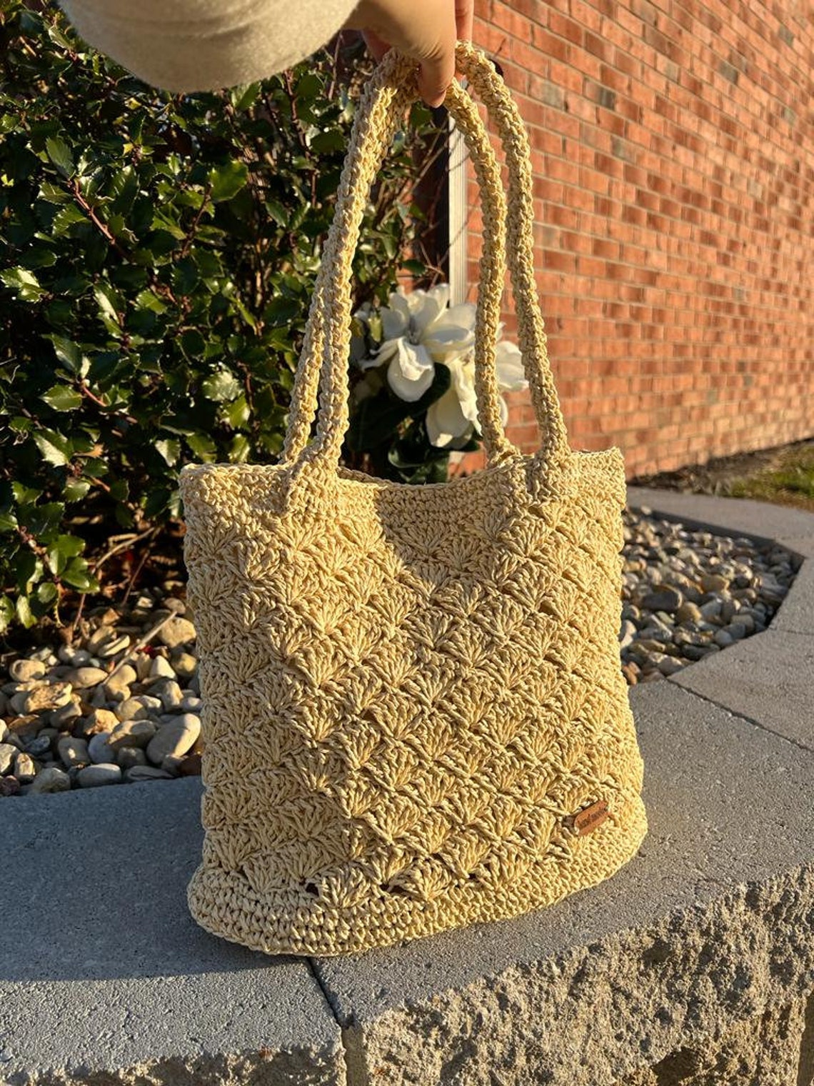 Straw Bag Crochet Bag Beige Crochet Bag Handmade Bag - Etsy