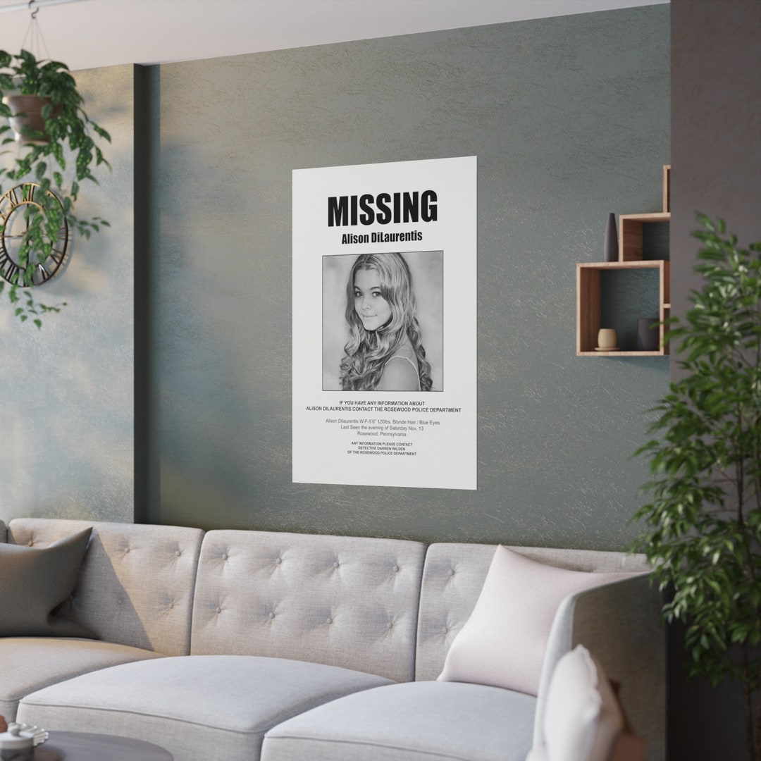 Alison Dilaurentis Missing Poster Pretty Little Liars - Etsy