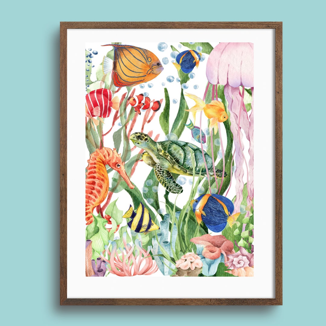 Ocean Animals Print: Under the Sea Nursery Decor (digital Download) - Etsy