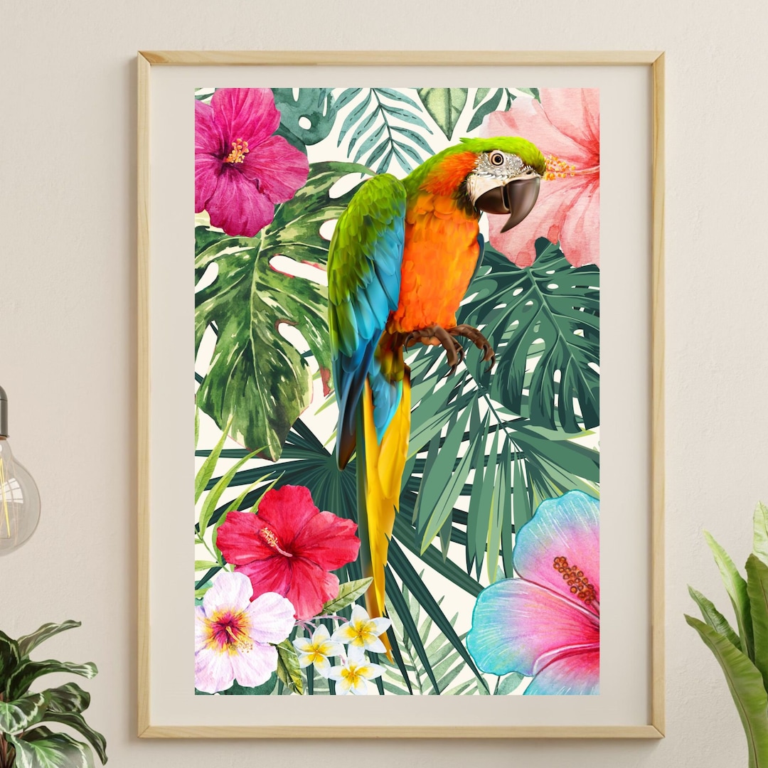 Macaw Print, Tropical Parrot Poster, Exotic Home Decor, Wildlife Animal ...