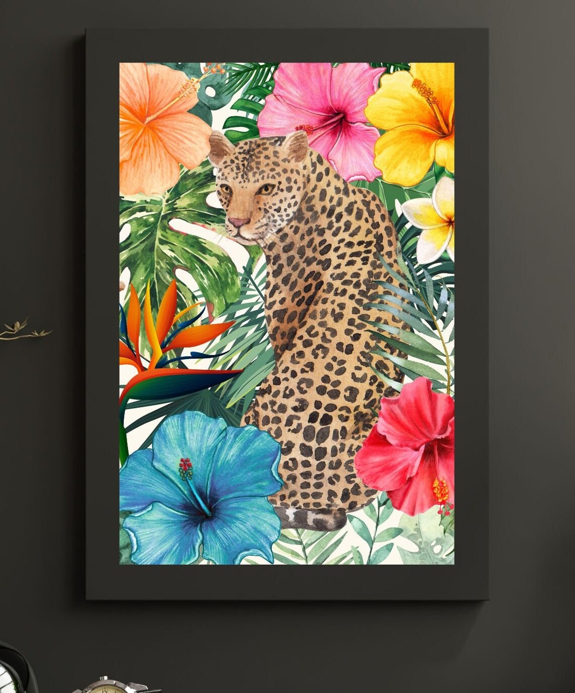 Tropical Cheetah Wall Art, Cheetah Art Print, Animal Poster, Colourful ...