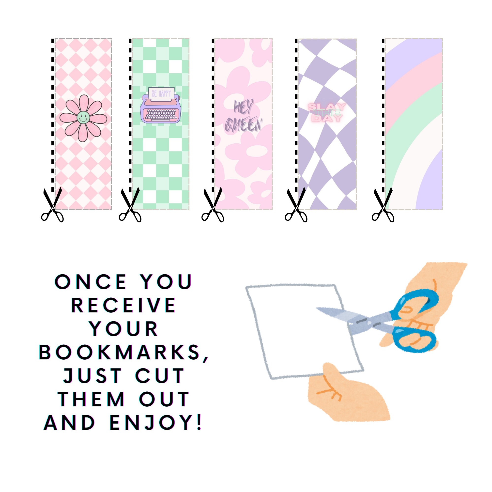 Preppy Book Lover Bookmarks Cut to Size Bookmarks Preppy Aesthetic Set ...
