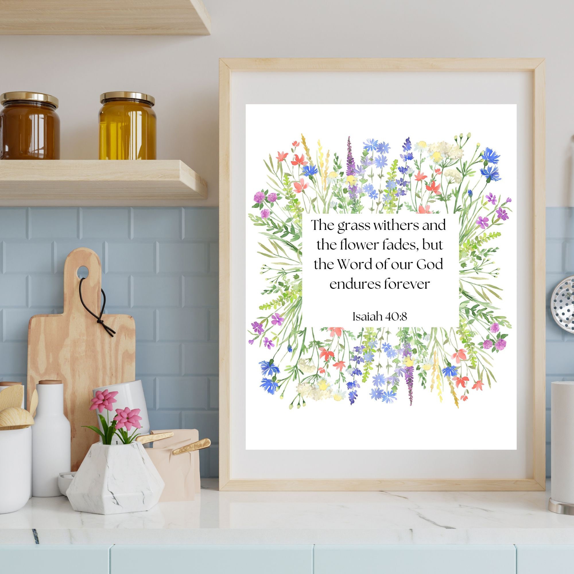 Isaiah 40:8 Floral Bible Verse Wall Art (digital Download) - Etsy