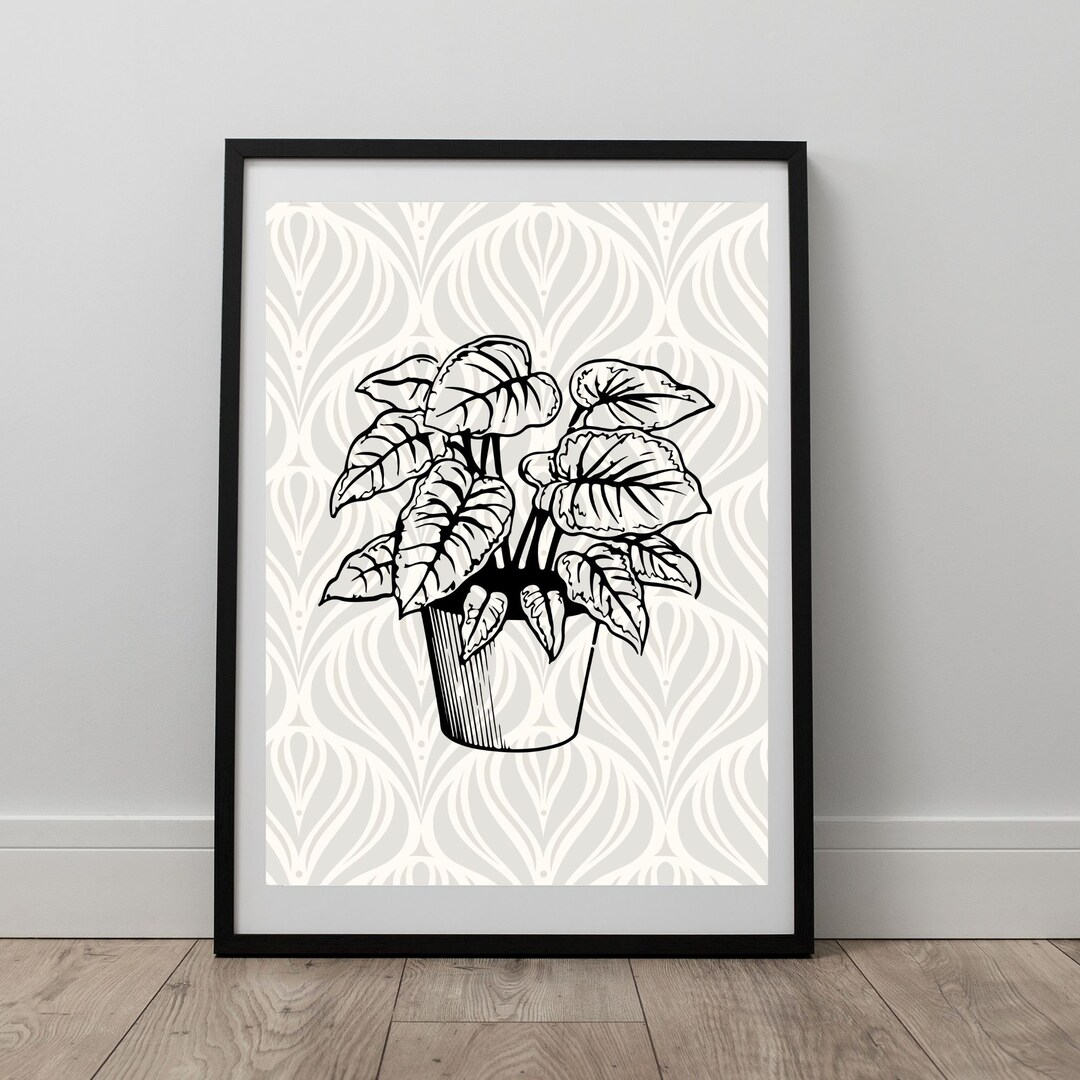 Botanical Wall Art Print, Modern Plant Print, Home Decor for Office ...