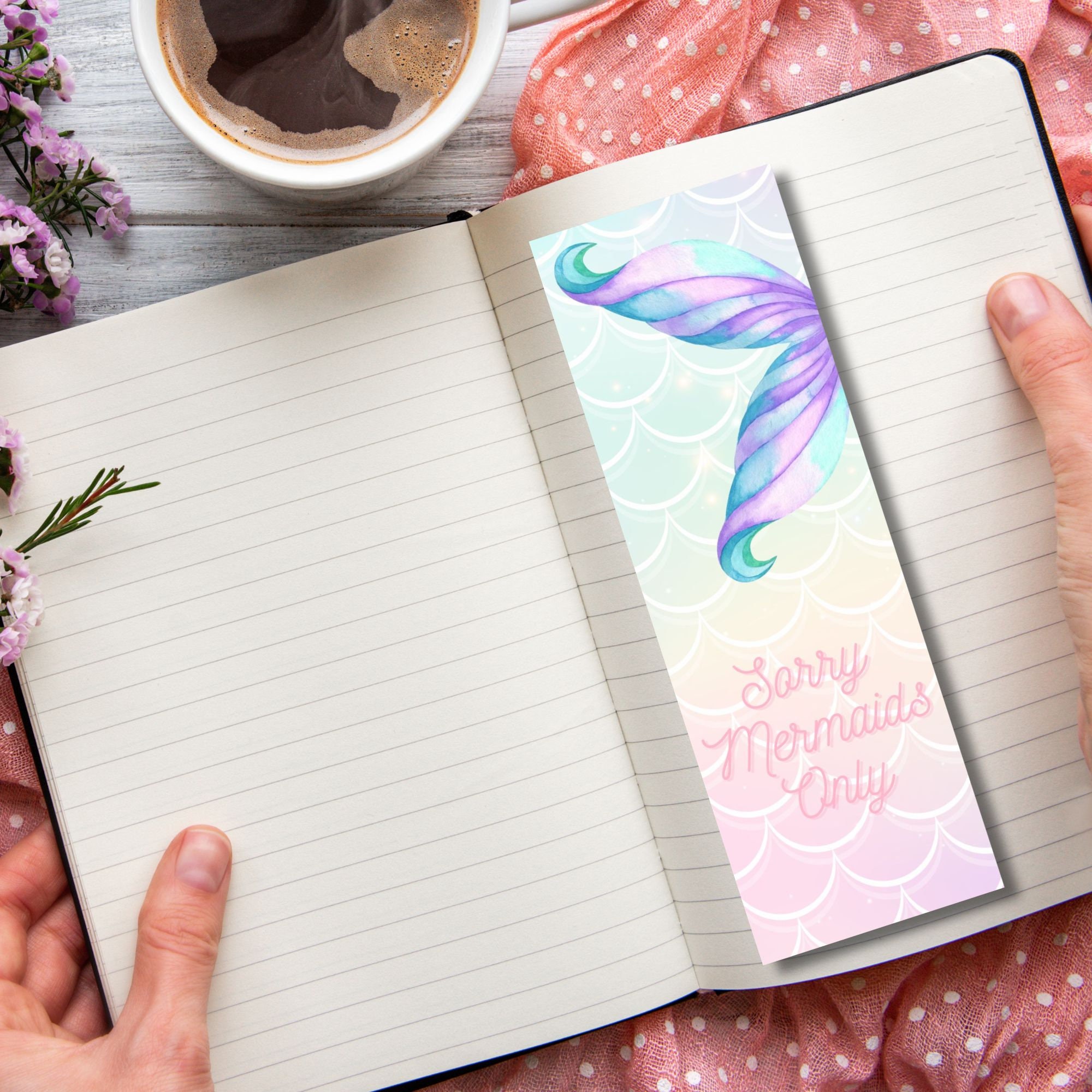 Mermaid Bookmarks Mermaid Quotes Set of 6 Digital Bookmarks Unique ...