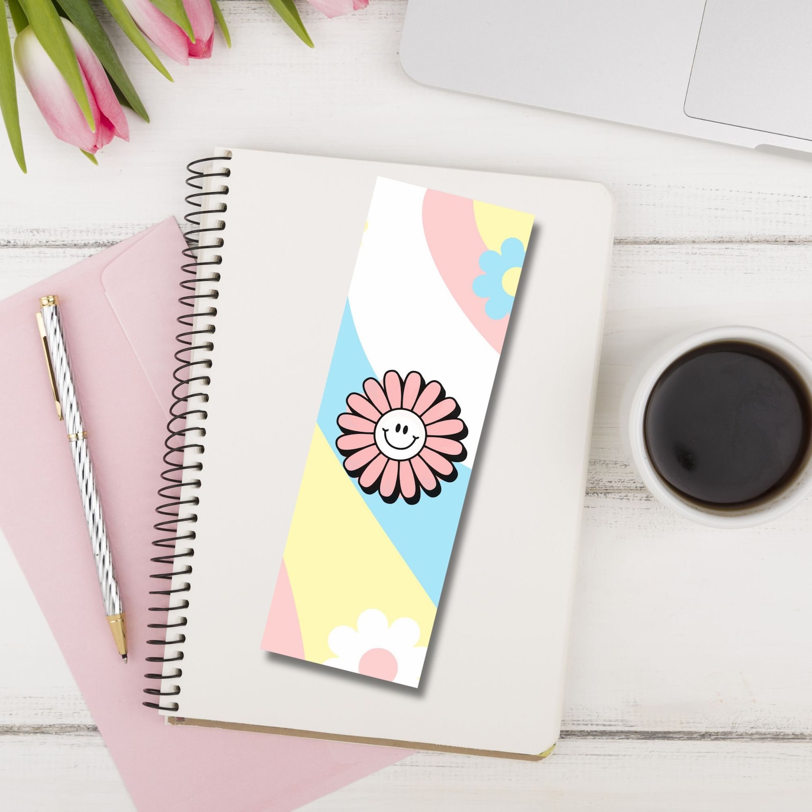 Preppy Bookmarks Printable Set of 5 Digital Retro Pastel Good Vibes ...