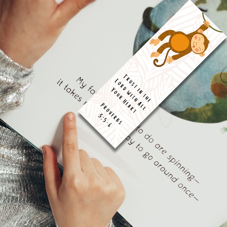 5 Cute Kids Bookmarks Bible Digital Bookmarks Kids Positive Scripture ...