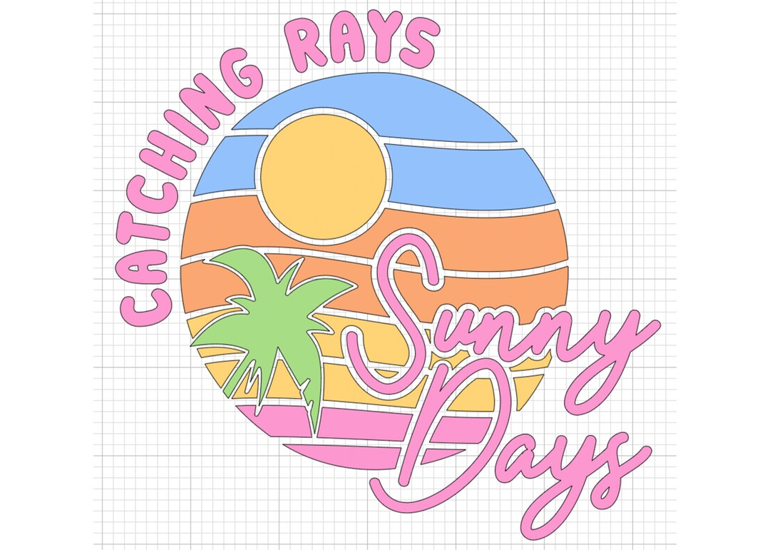 Catching Rays Sunny Days Vinyl Iron-on - Etsy