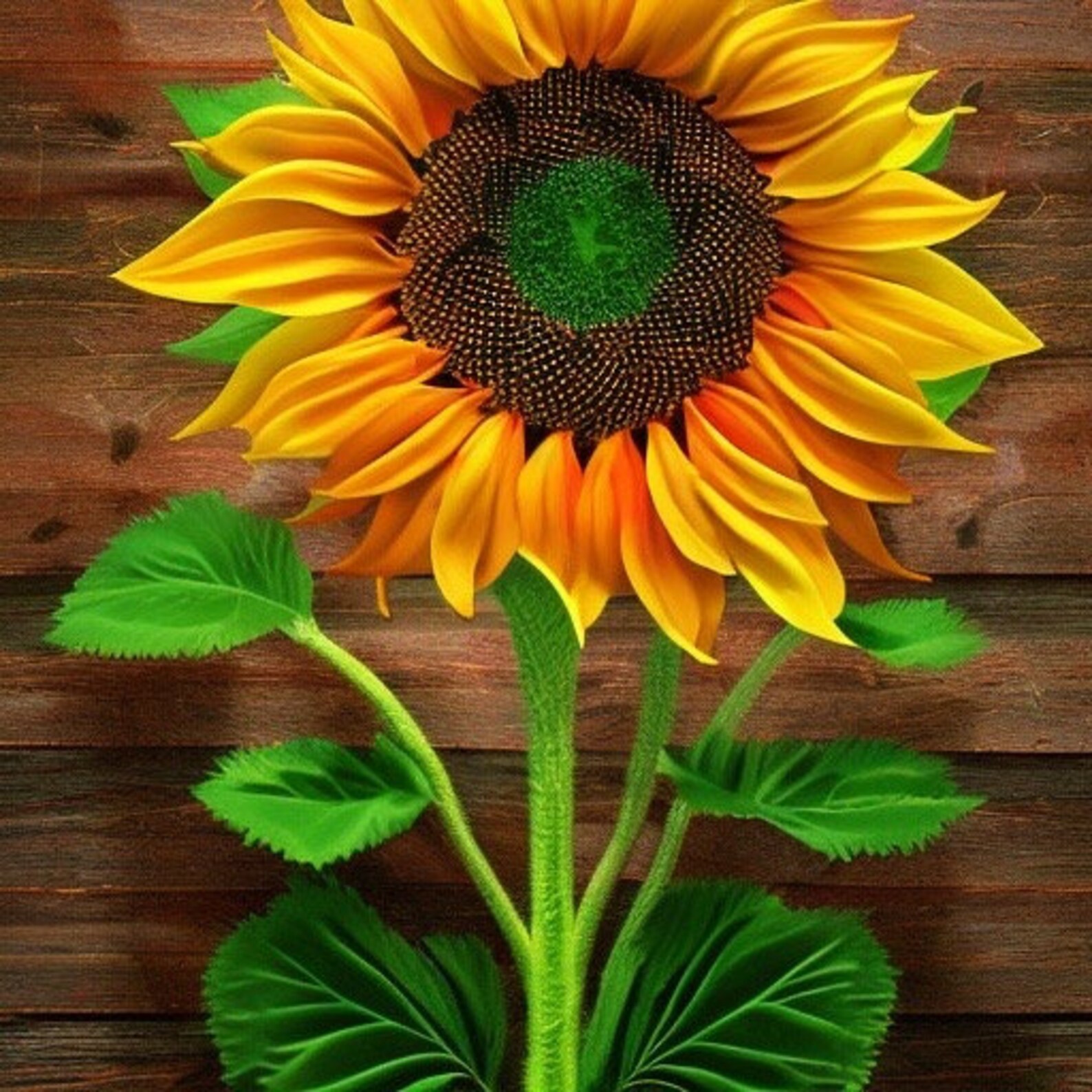 Glorious Sunflower With a Splendid Wooden Framework as the Backdrop” - Etsy