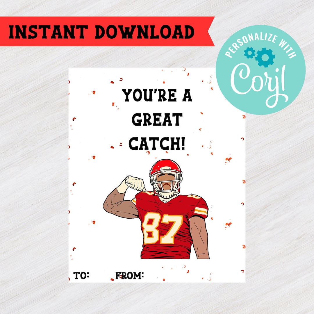 Travis Kelce Valentine | Football | Chiefs | Printable | Digital ...