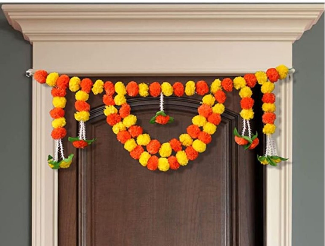 Enchanting , Sacred Marigold , Ashok Leaves Toran for Door / 42 Inches ...