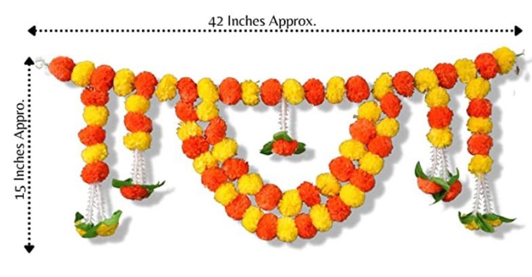 Enchanting Sacred Marigold Ashok Leaves Toran for Door / - Etsy