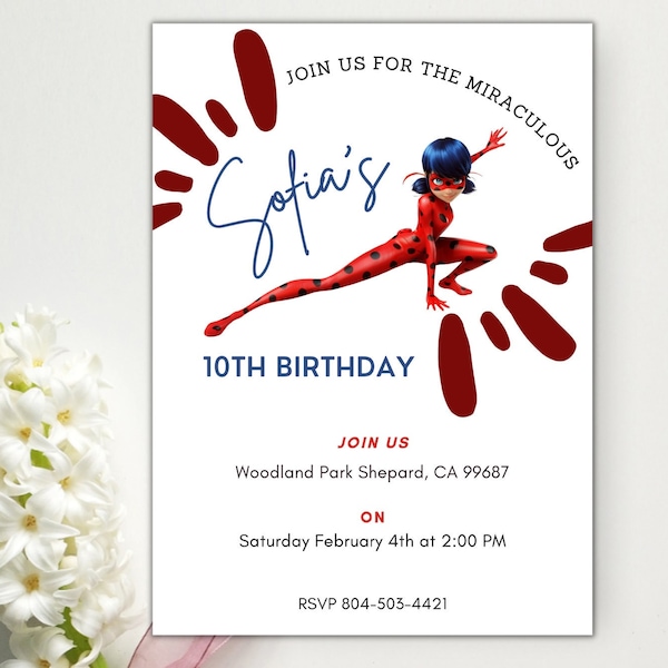 Miraculous Birthday Invitations - Etsy