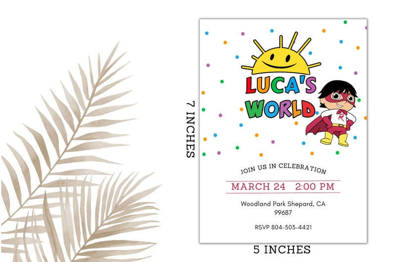 Ryan’s World Birthday Invitation - Ryan’s Toy Review Digital Invite ...