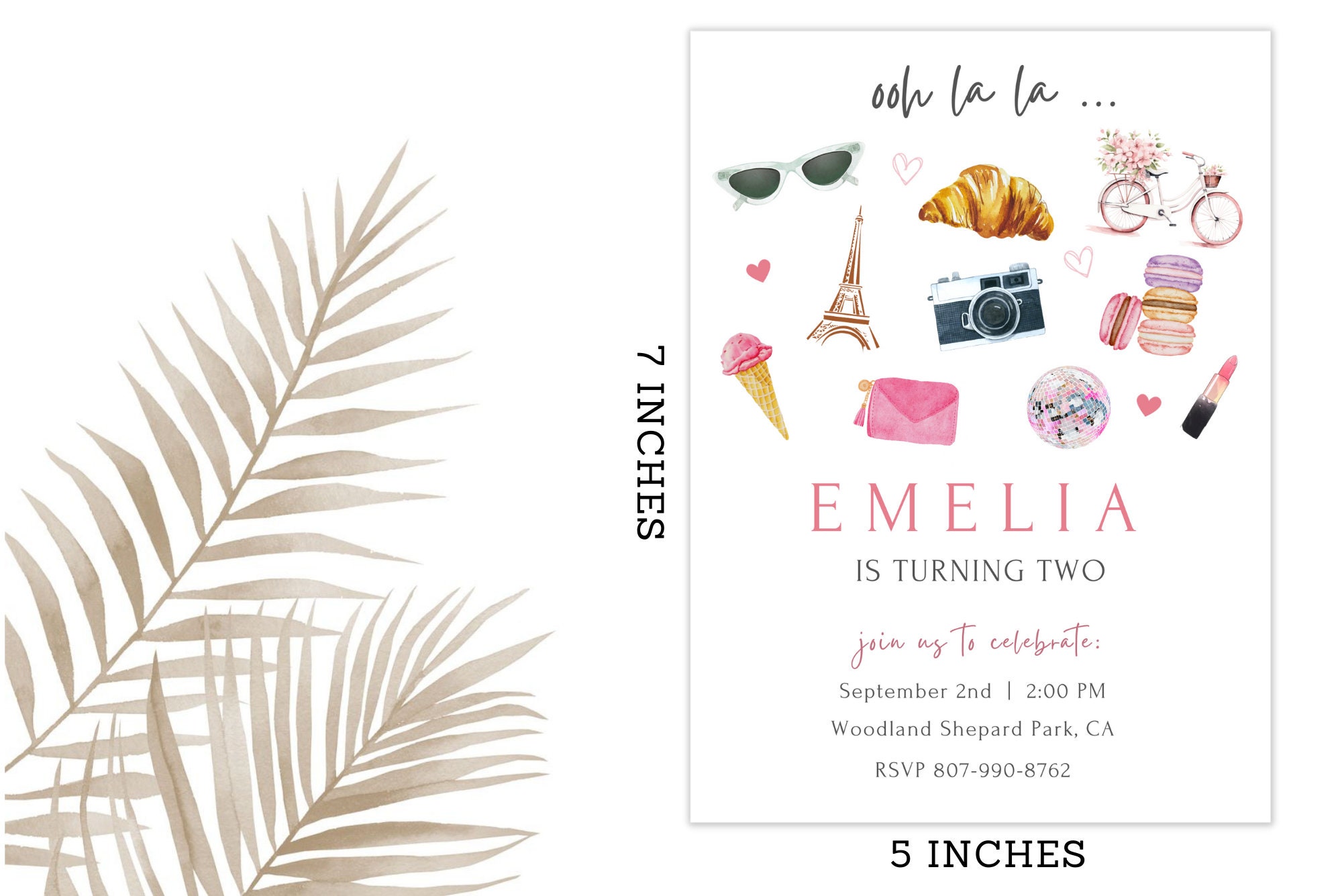 Paris Birthday Invitation Template Eiffel Tower Coffee French ...