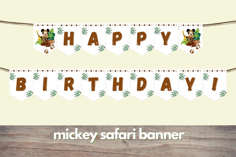 Mickey Safari Banner - Kids Banner - Mickey Mouse Safari Theme- Kids ...