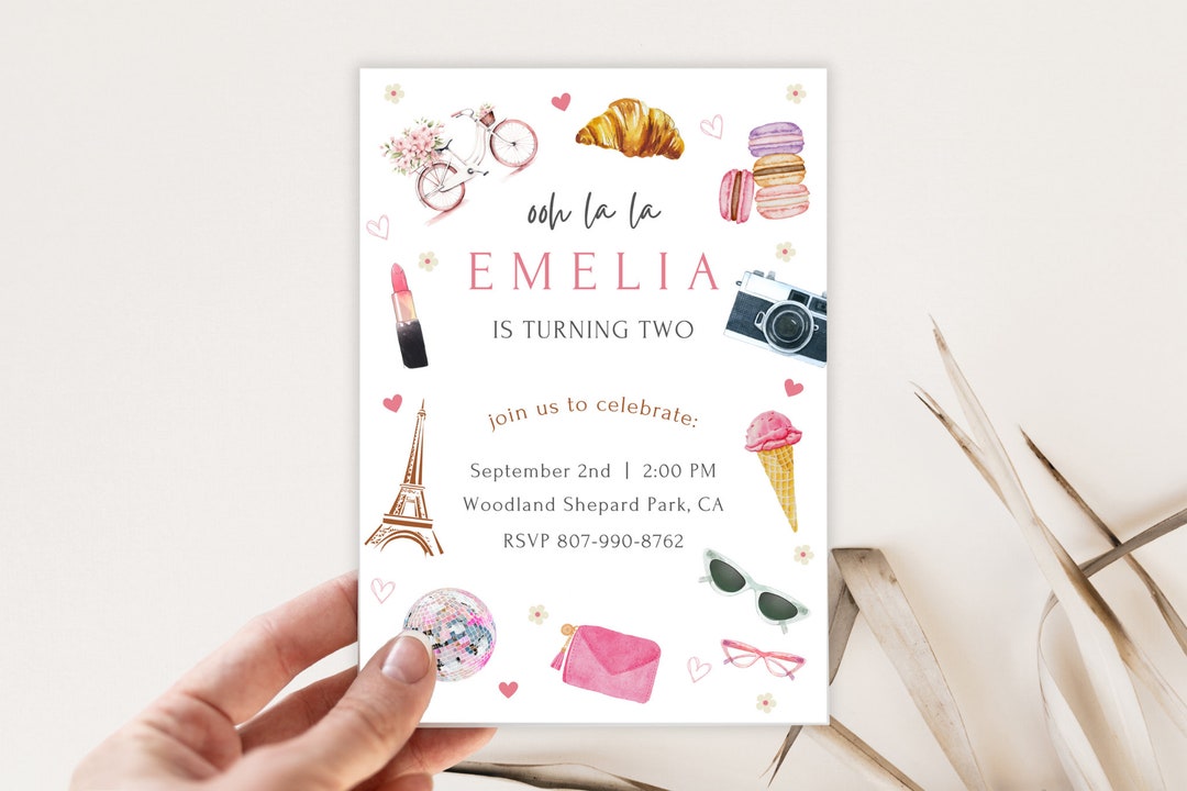 Paris Birthday Invitation Template, French Cafe (digital Download) - Etsy