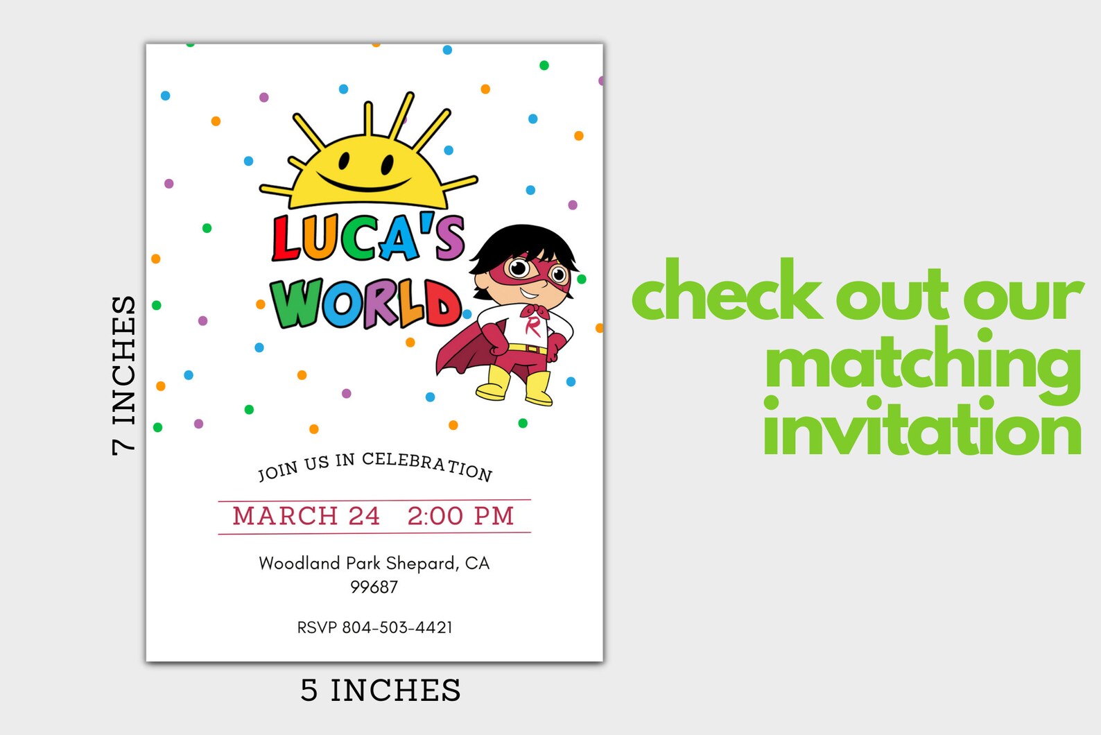 Ryan’s World Birthday Invitation - Ryan’s Toy Review Digital Invite ...