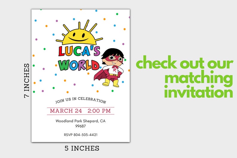 Ryan’s World Birthday Invitation - Ryan’s Toy Review Digital Invite ...