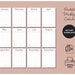 Printable Undated Monthly Calendar Minimalist Black/white Digital PDF ...
