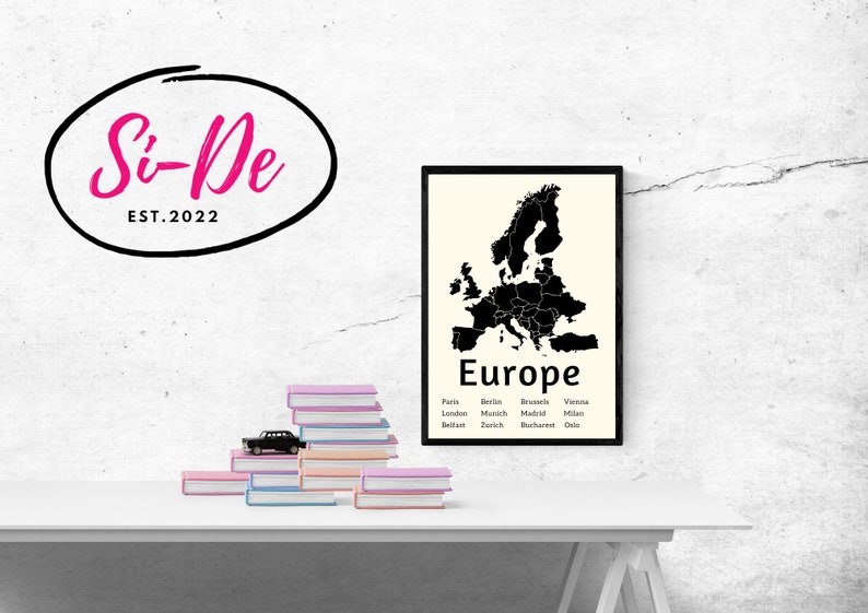 Europe Poster A0/A1/A2/A3/A4, Europe Poster, Europe Poster, Europe Map ...