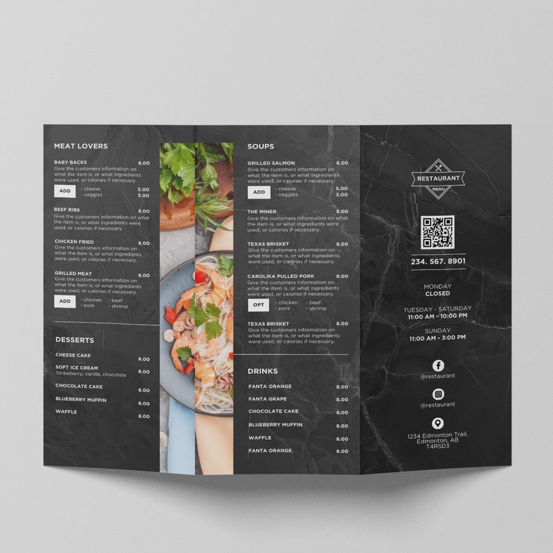 DIY TV Digital Menu Board Screen Takeout Template for Restaurant Pizza ...