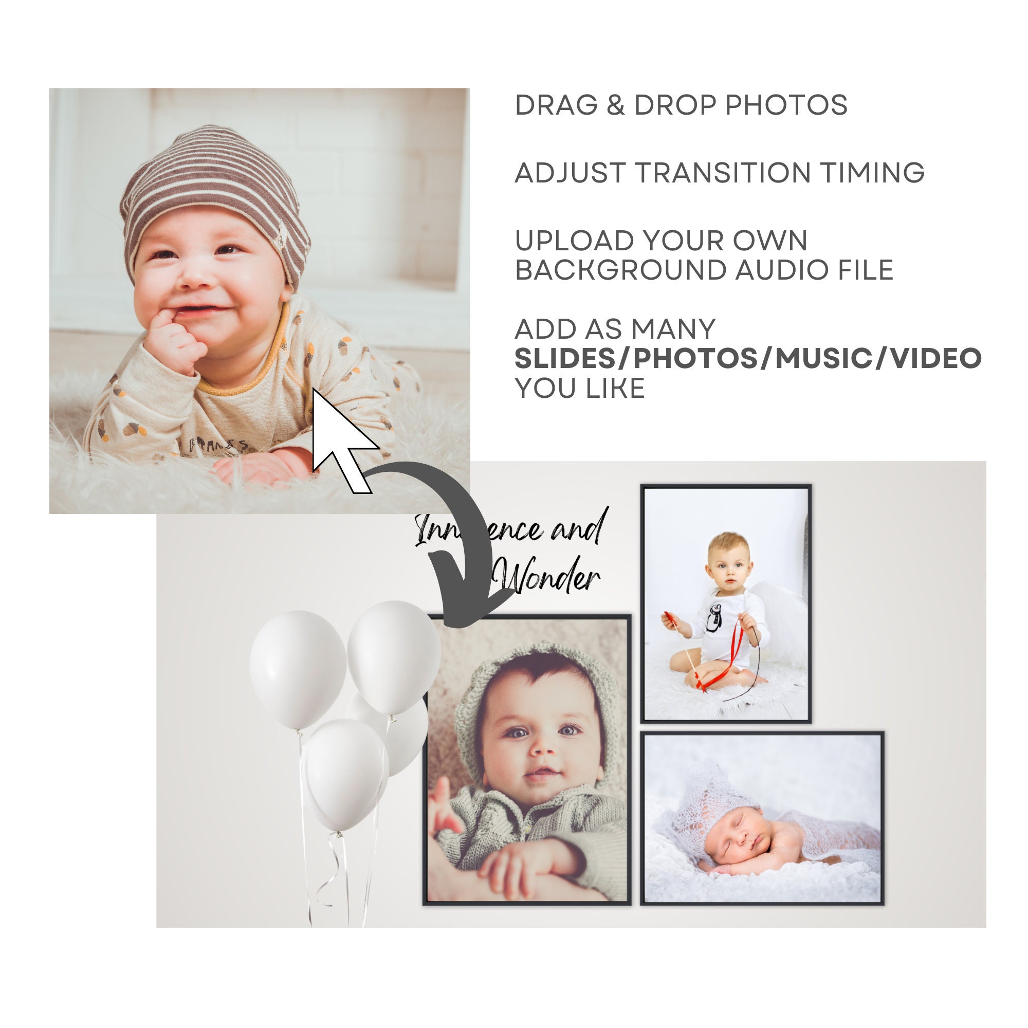 Baby First Birthday Slideshow Presentation Template With Music Photo ...