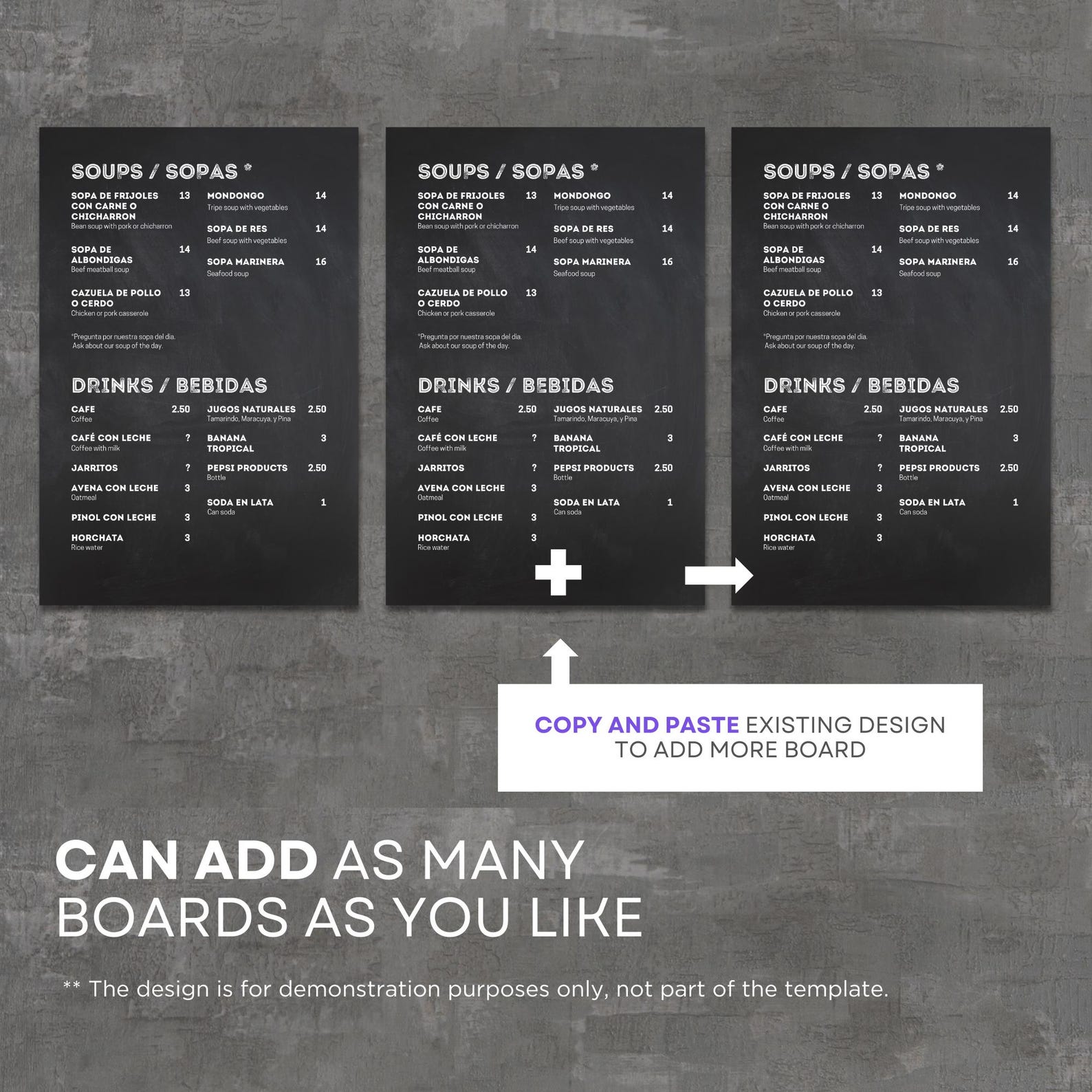 DIY Static TV Editable Digital Menu Board Screen Canva Template for ...