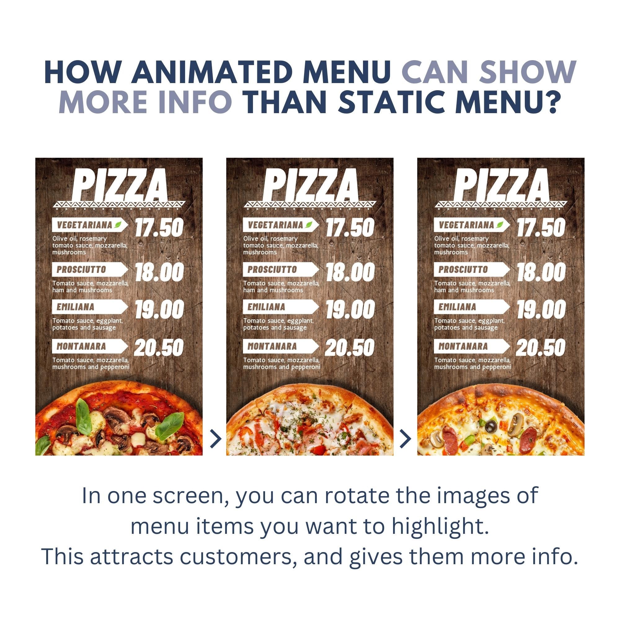 Custom Order Animated Digital TV Editable Canva Menu Board Screen for ...
