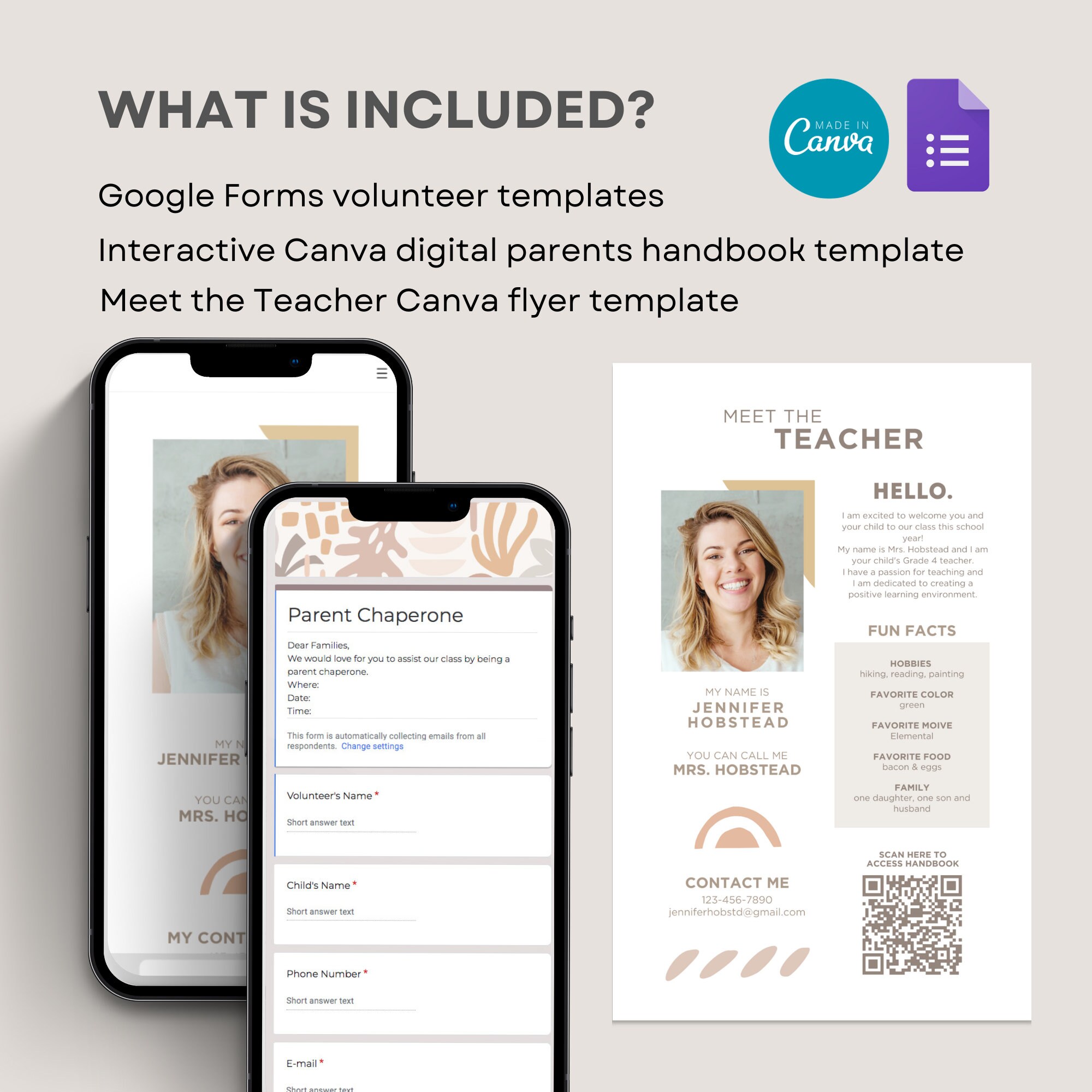 QR Code Meet the Teacher Digital Parent Handbook Parents - Etsy