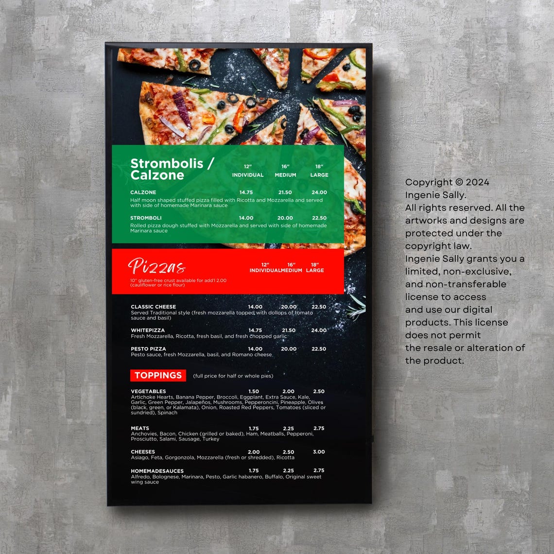 DIY Static TV Editable Digital Menu Board Screen Canva Template for ...