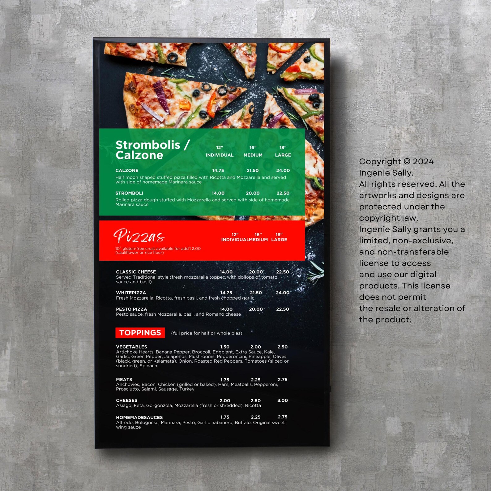 DIY Static TV Editable Digital Menu Board Screen Canva Template for ...