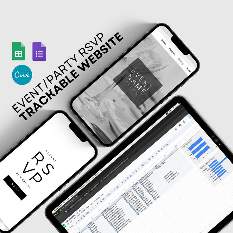 RSVP Auto Guest List Tracker All in One Digital for Corporation Event ...