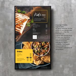 DIY Mexican Static TV Editable Digital Menu Board Screen Canva Template ...